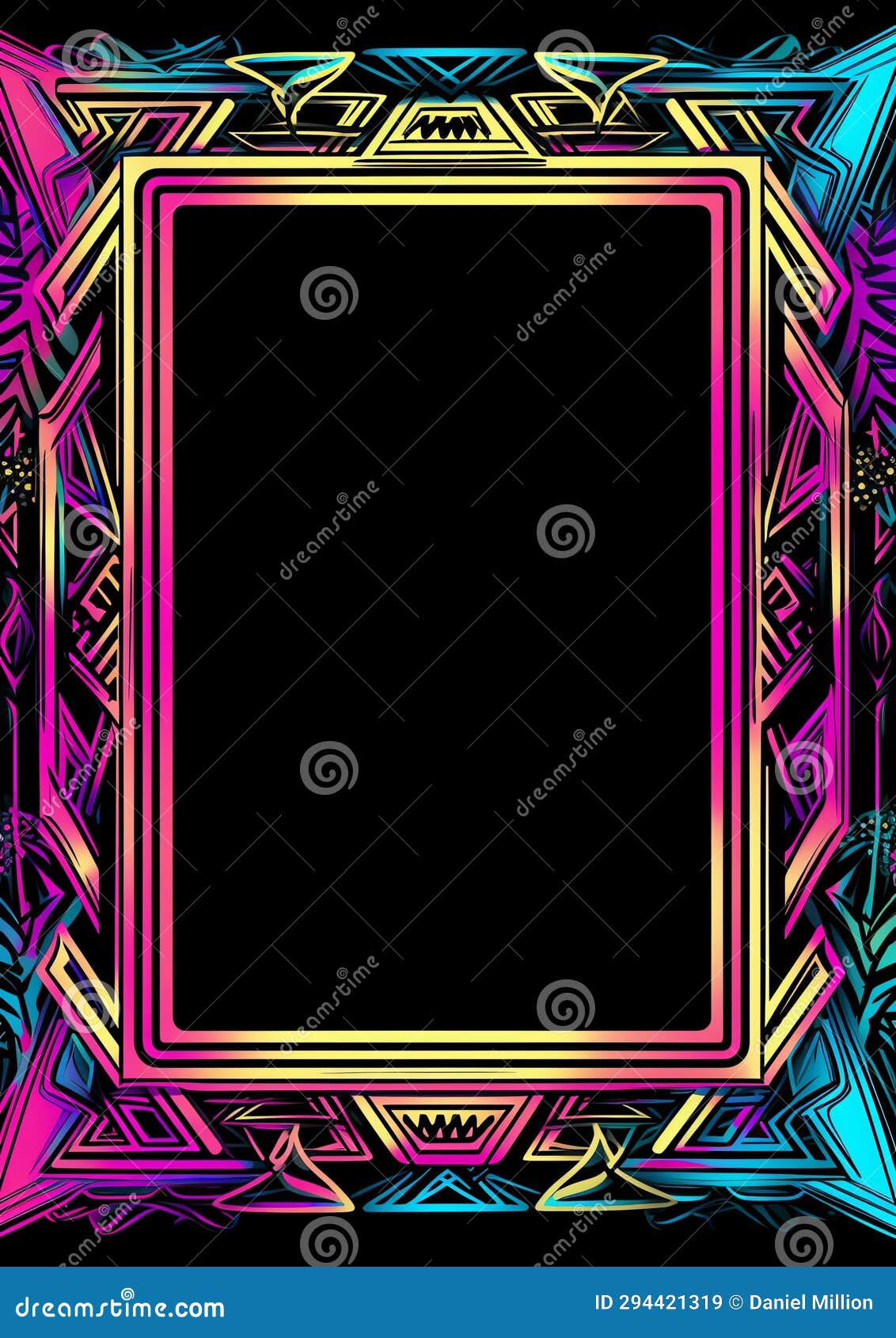 Neon Geometric Shape 90s Retro Nostalgic Frame Stock Illustration ...