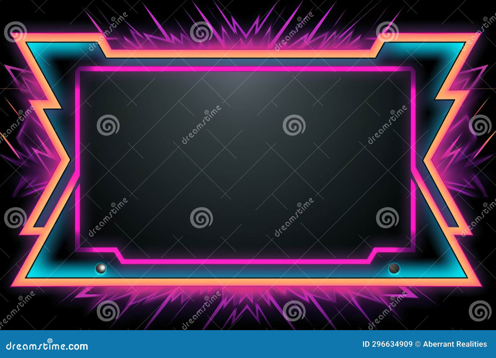 An Image of a Neon Sign with a Black Background Stock Illustration ...