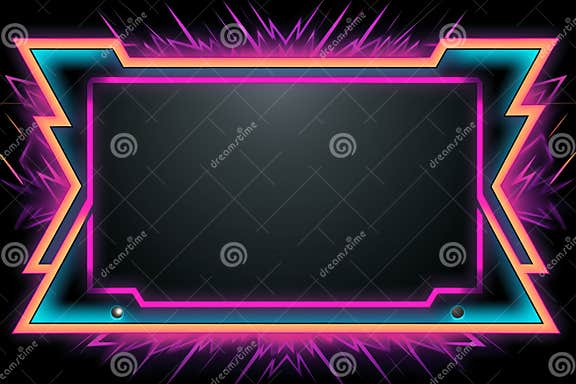 An Image of a Neon Sign with a Black Background Stock Illustration ...