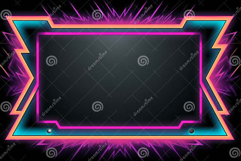 An Image of a Neon Sign with a Black Background Stock Illustration ...