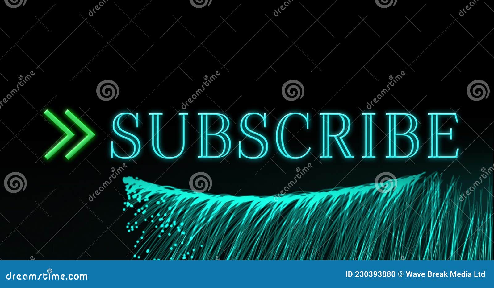 Image of Neon Subscribe Text Over Explosion of Green Light Trails Stock ...