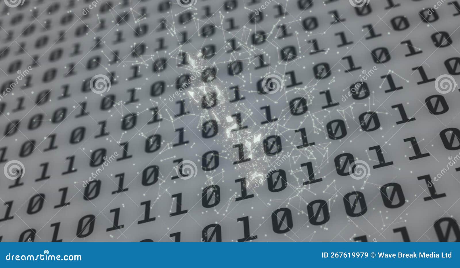 Image Of Network Of Connections And Binary Coding Data Processing Stock Illustration