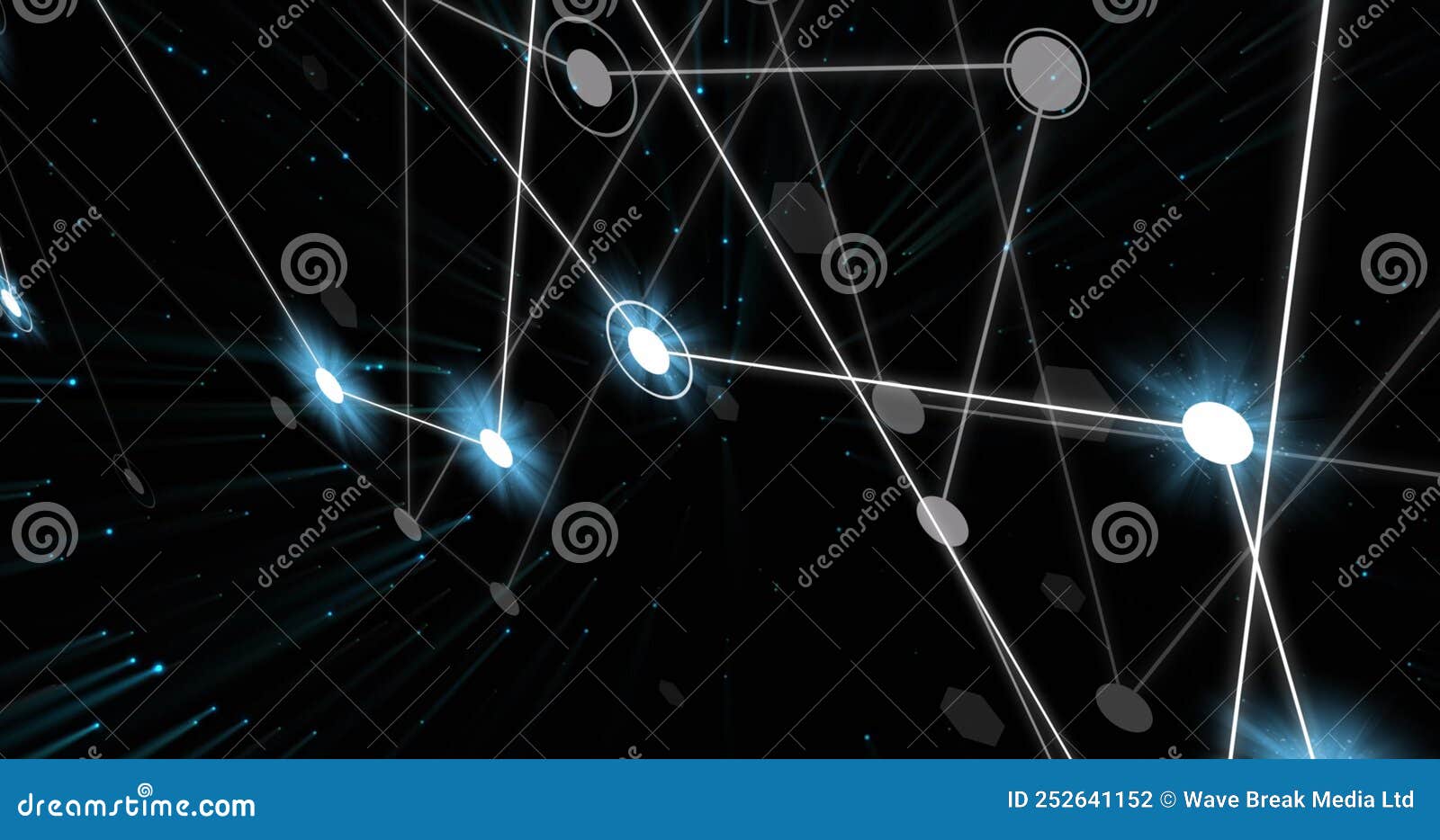 Image of Network of Connections on Black Background Stock Illustration ...