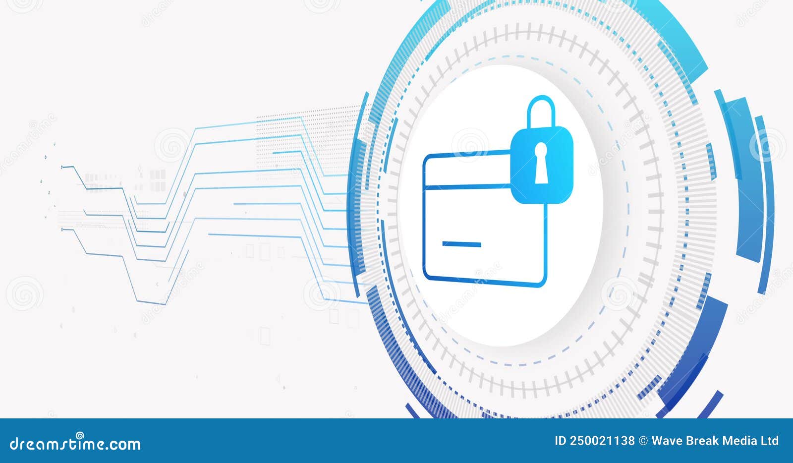 Image of Network of Connections and Credit Card with Padlock on White ...