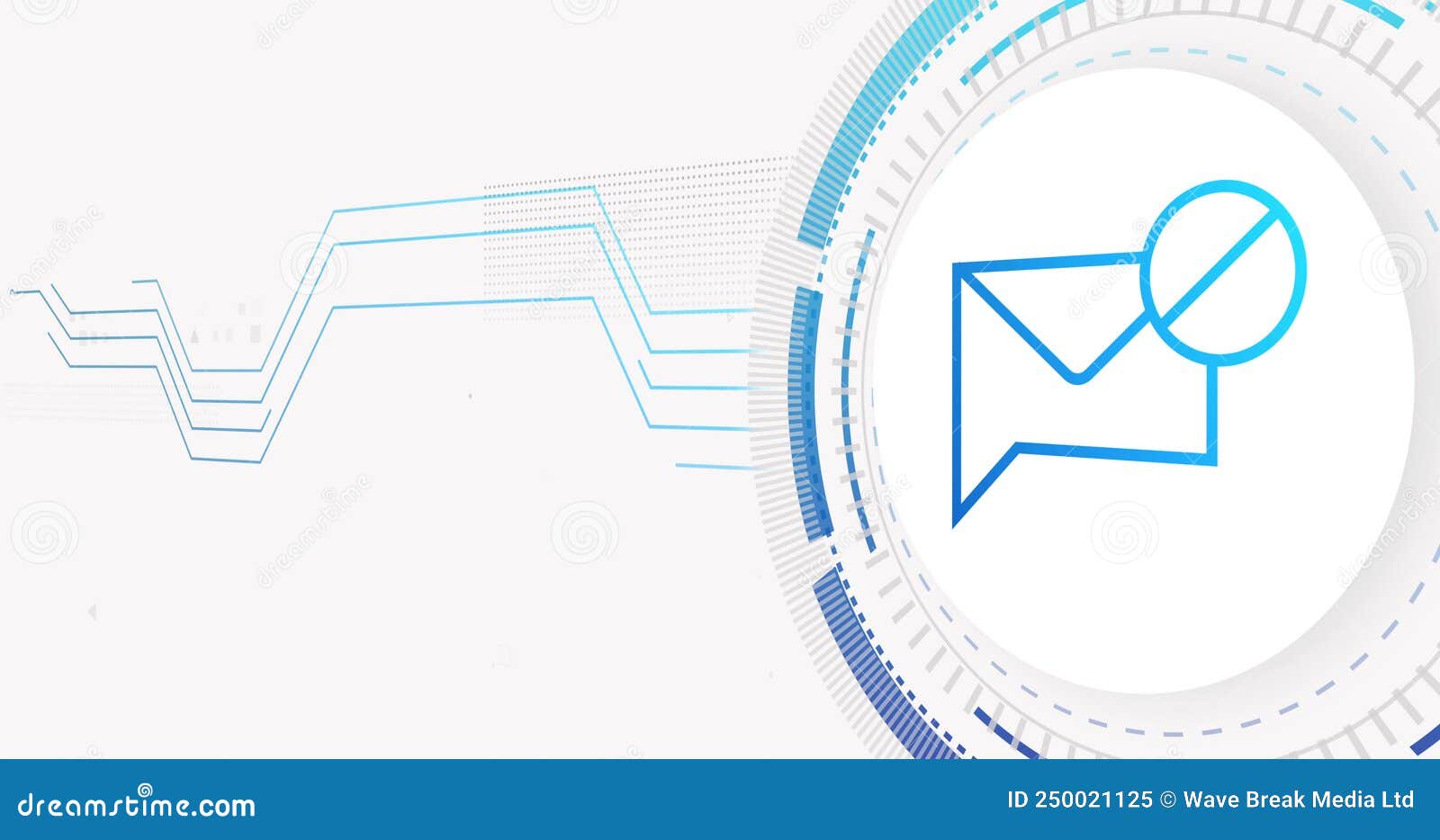 Image of Network of Connections and Envelope on White Background Stock ...