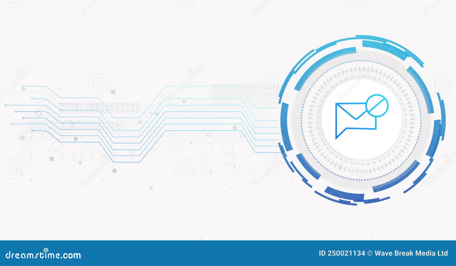 Image of Network of Connections and Envelope on White Background Stock ...