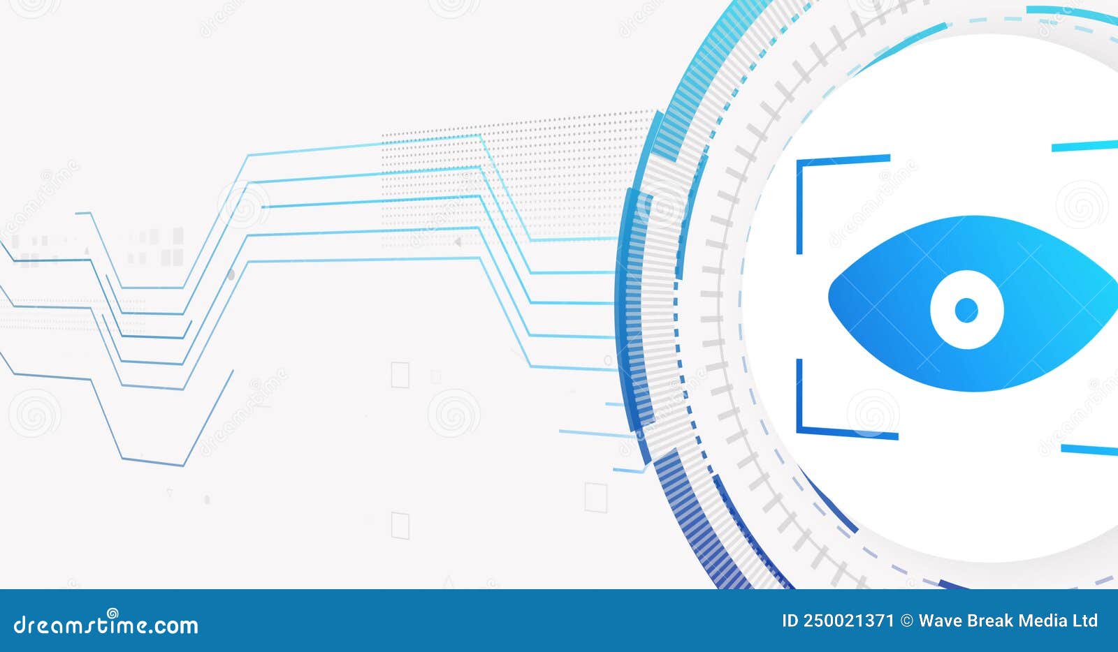 Image of Network of Connections and Eye on White Background Stock ...