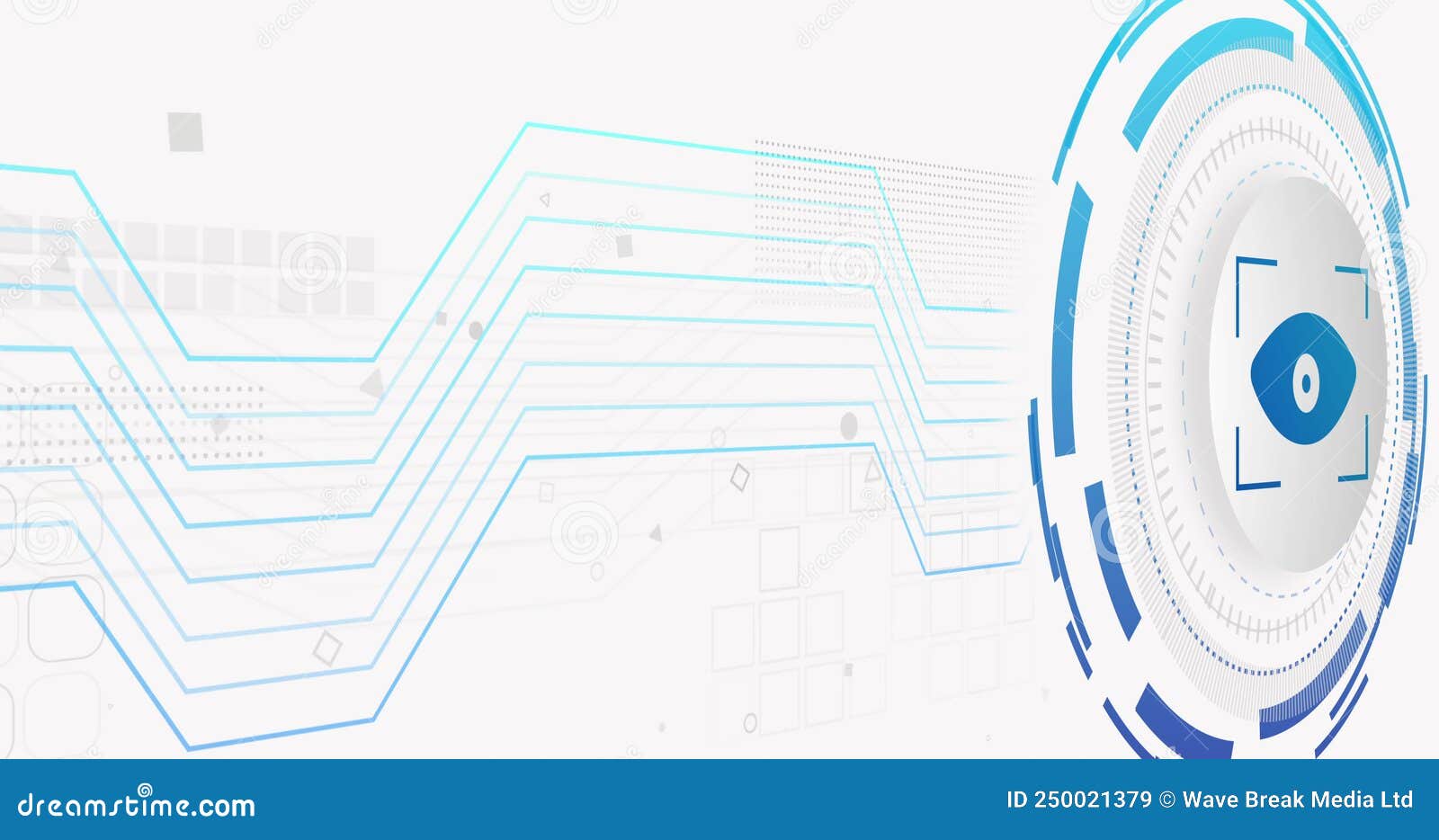 Image of Network of Connections and Eye on White Background Stock ...