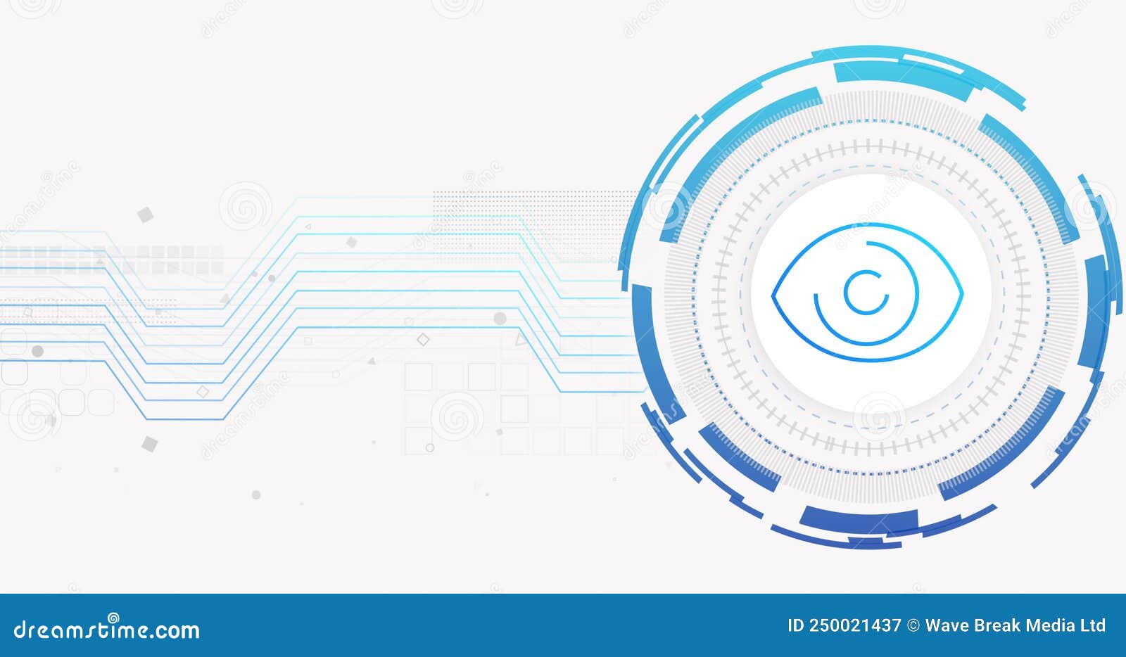 Image of Network of Connections and Eye on White Background Stock ...