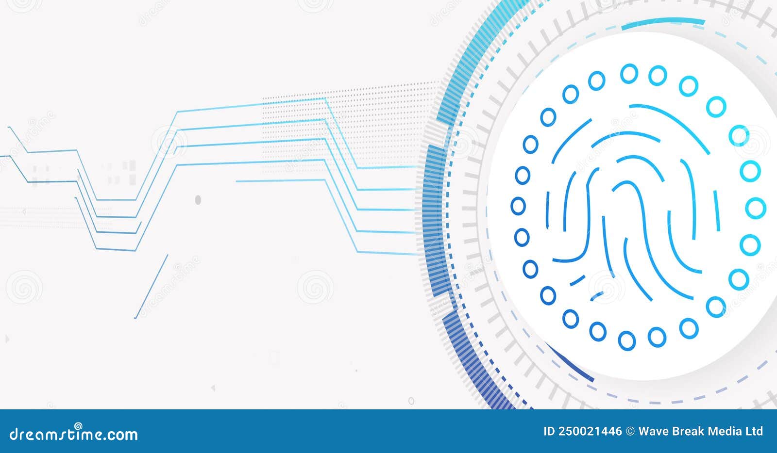 Image of Network of Connections and Fingerprint on White Background ...