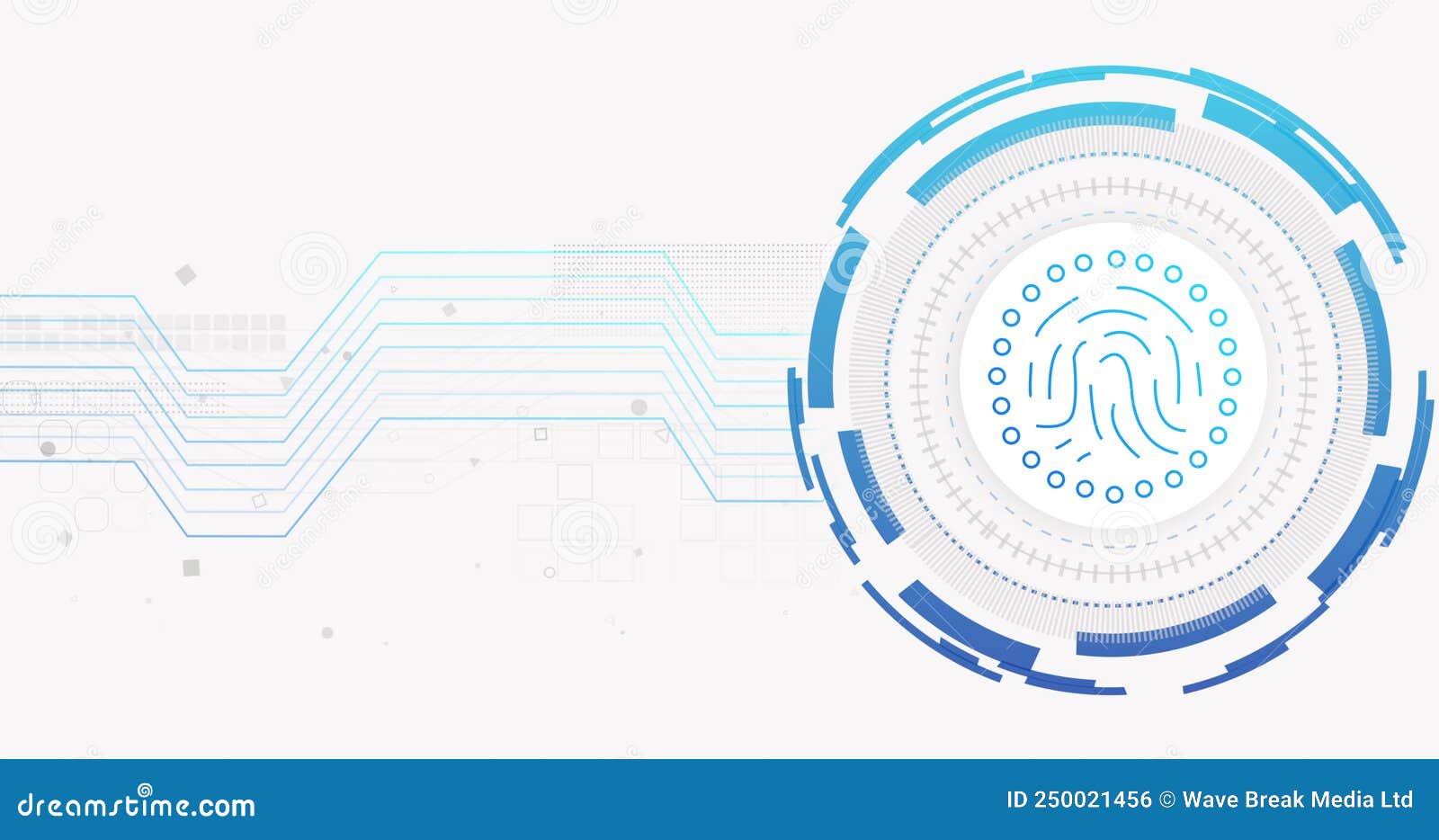 Image of Network of Connections and Fingerprint on White Background ...