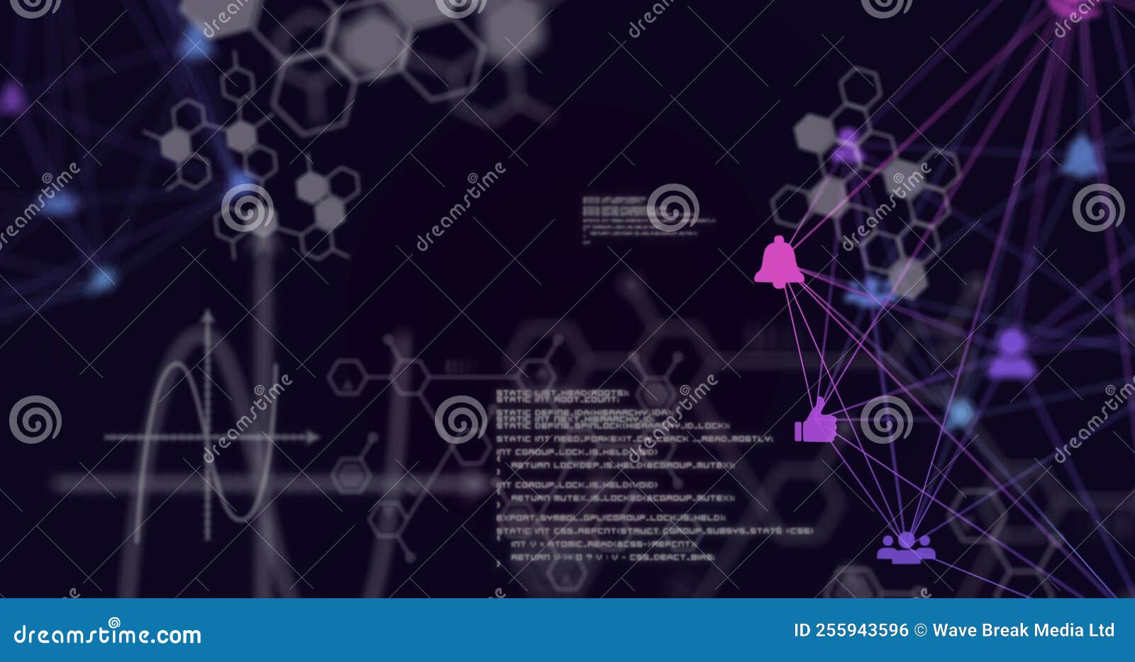Image of Network of Connections with Icons and Information and Data ...