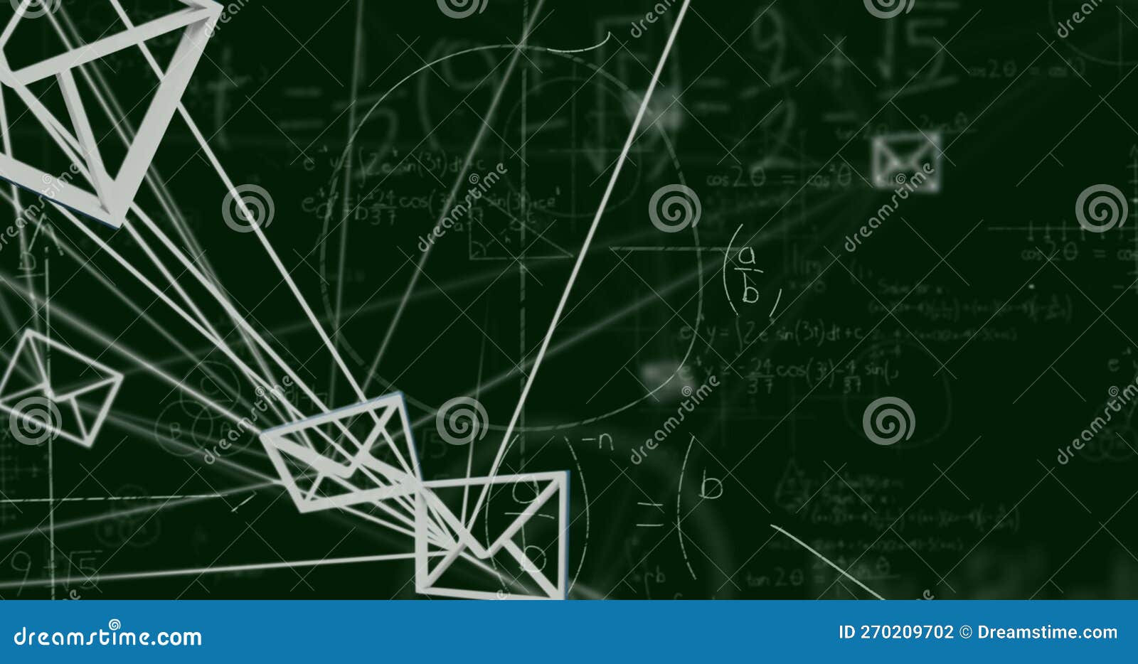 Image of Network of Connections with Icons Over Mathematical Equations ...