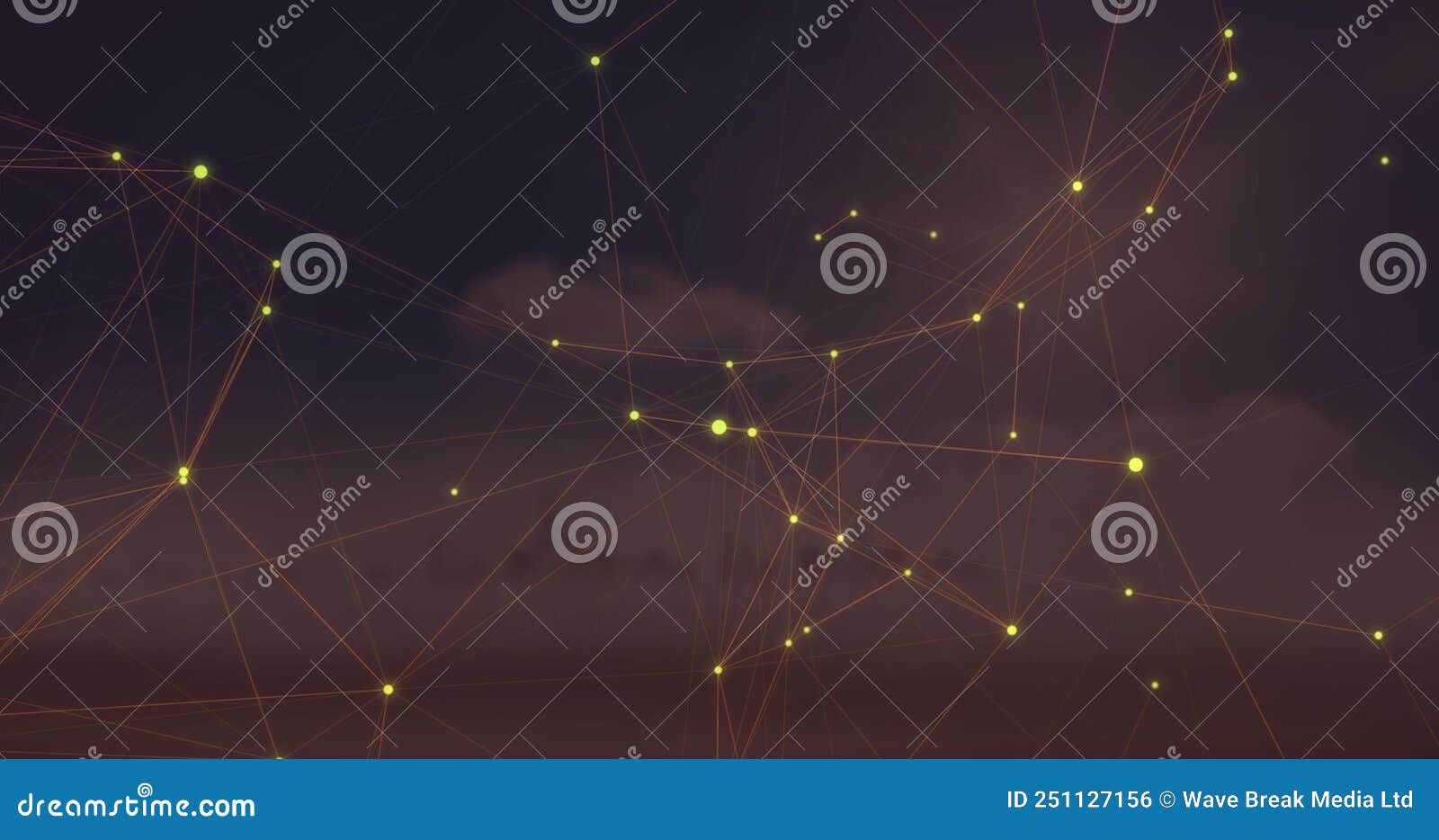 Image of Network of Connections Over Cityscape and Sky Stock Photo ...