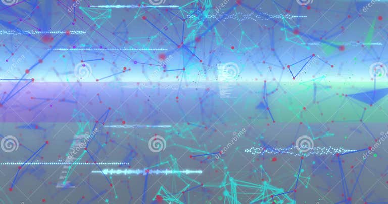 Image of Network of Connections Over Scanning Scopes Stock Illustration ...