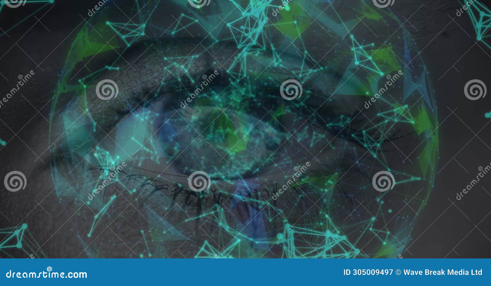Image of Network of Connections Over Woman S Eye Stock Image - Image of ...