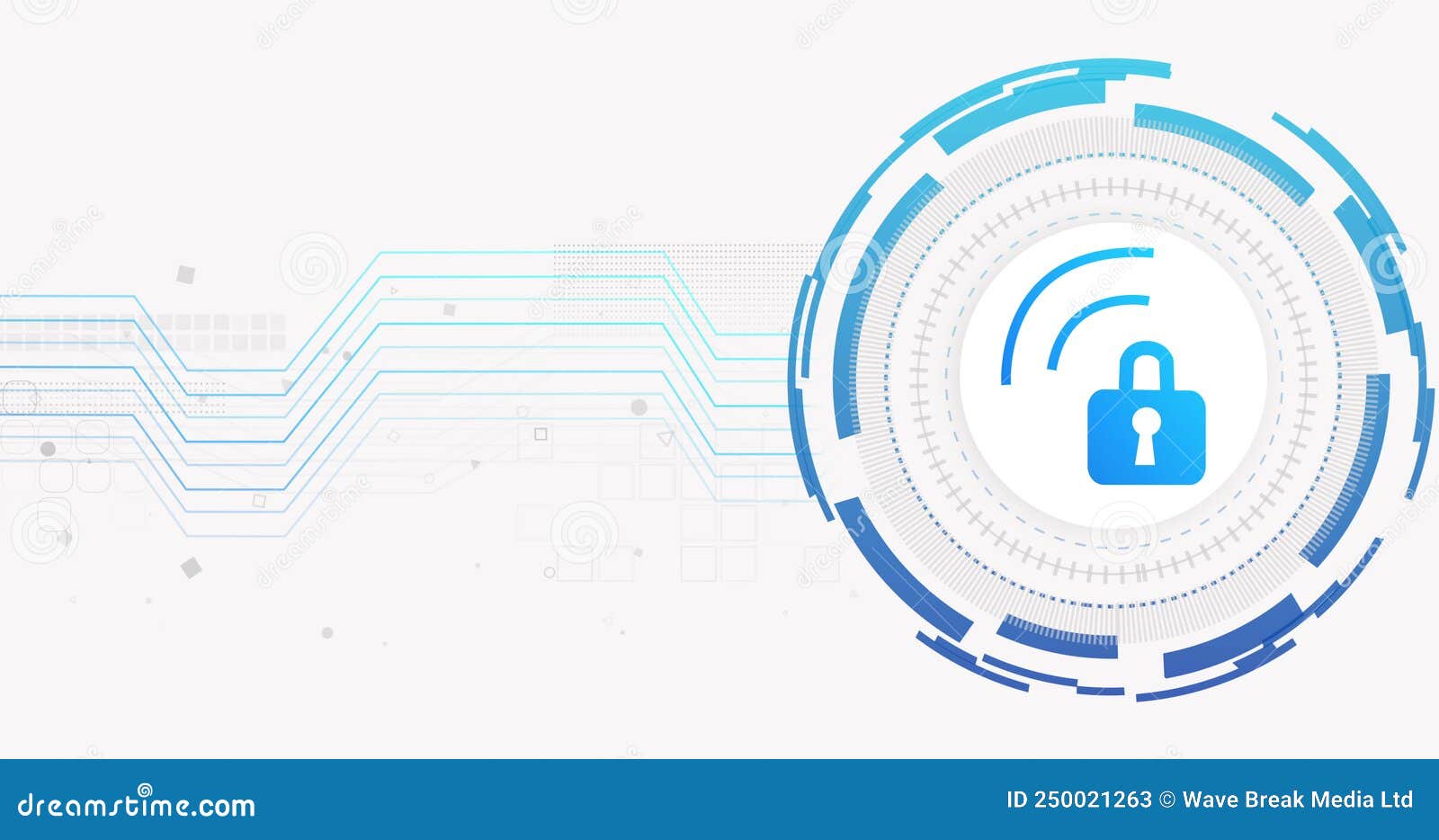 Image of Network of Connections and Padlock on White Background Stock ...