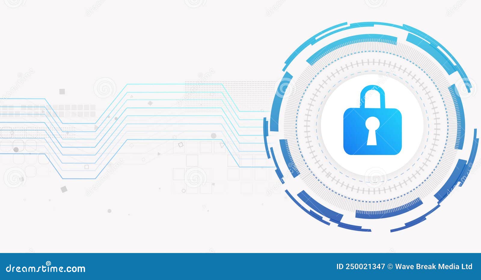 Image of Network of Connections and Padlock on White Background Stock ...