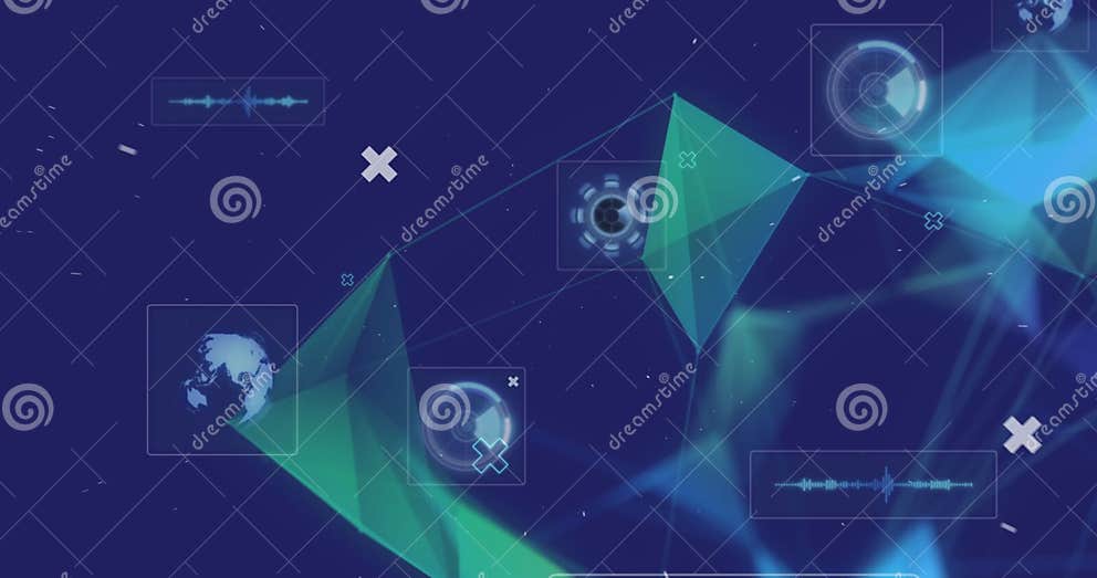 Image of Network of Connections and Scope Scanning on Interface Stock ...