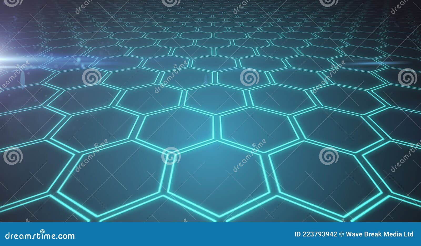 Image of Network of Interconnected Glowing Green Hexagons Stock ...