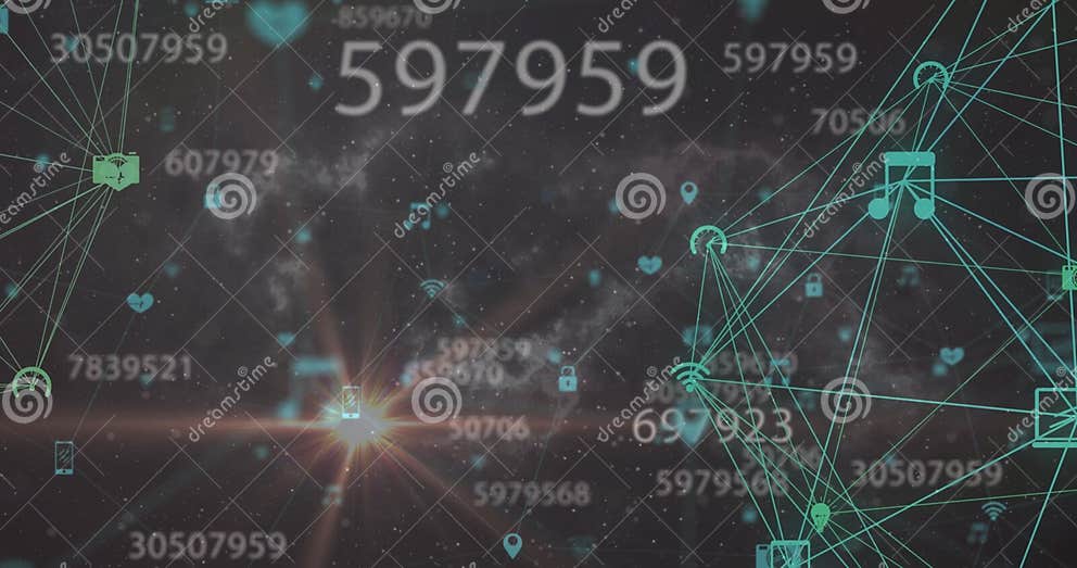 Image of Networks of Connections with Numbers Network of Connections ...