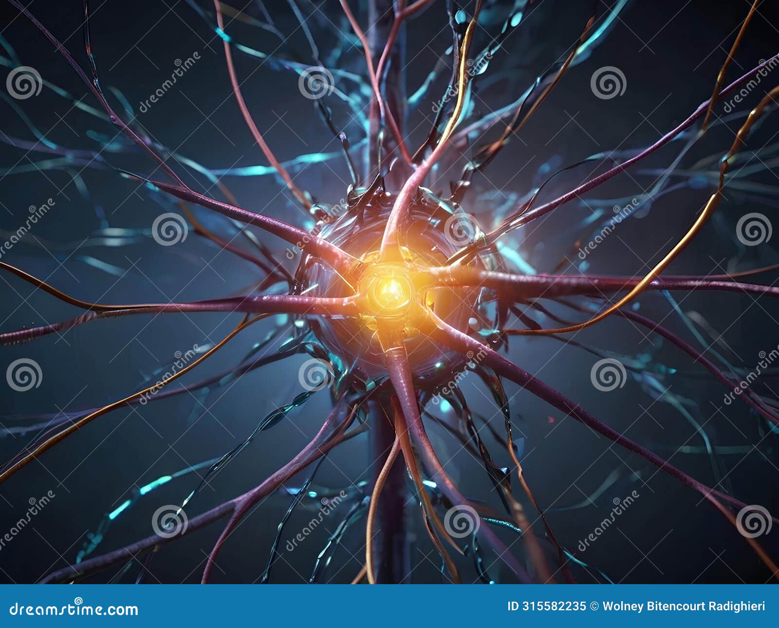 Image of a Neuron Receiving an Electrical Impulse 1 Stock Illustration ...