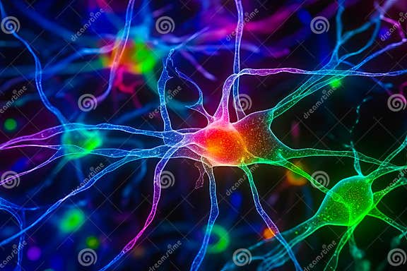 An Image of Neurons Responsible for Processing Visual Information, Such ...