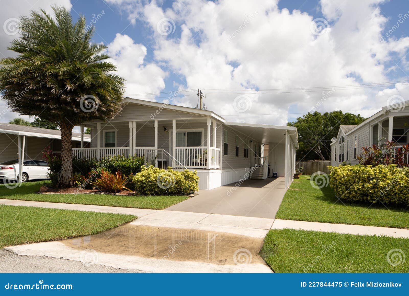 Image of a New Mobile Home with Car Port Stock Image - Image of ...