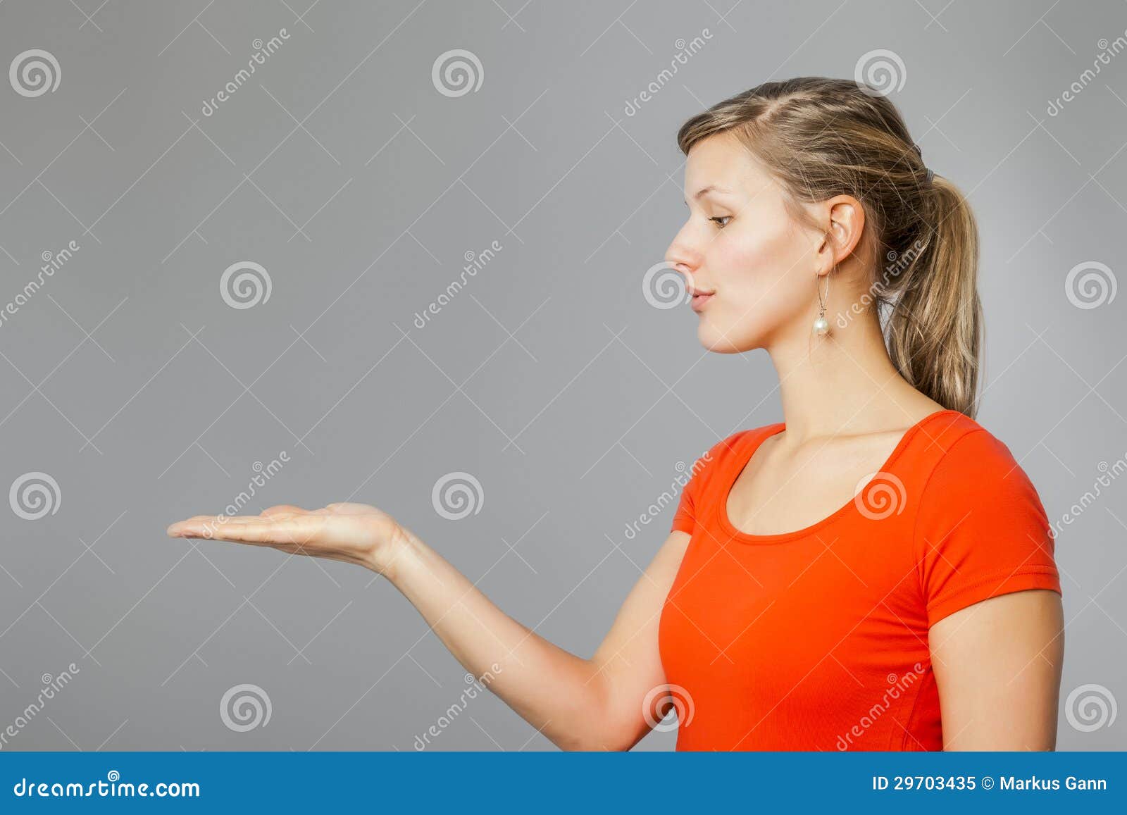 Woman presenting stock image. Image of model, palm, nice - 29703435