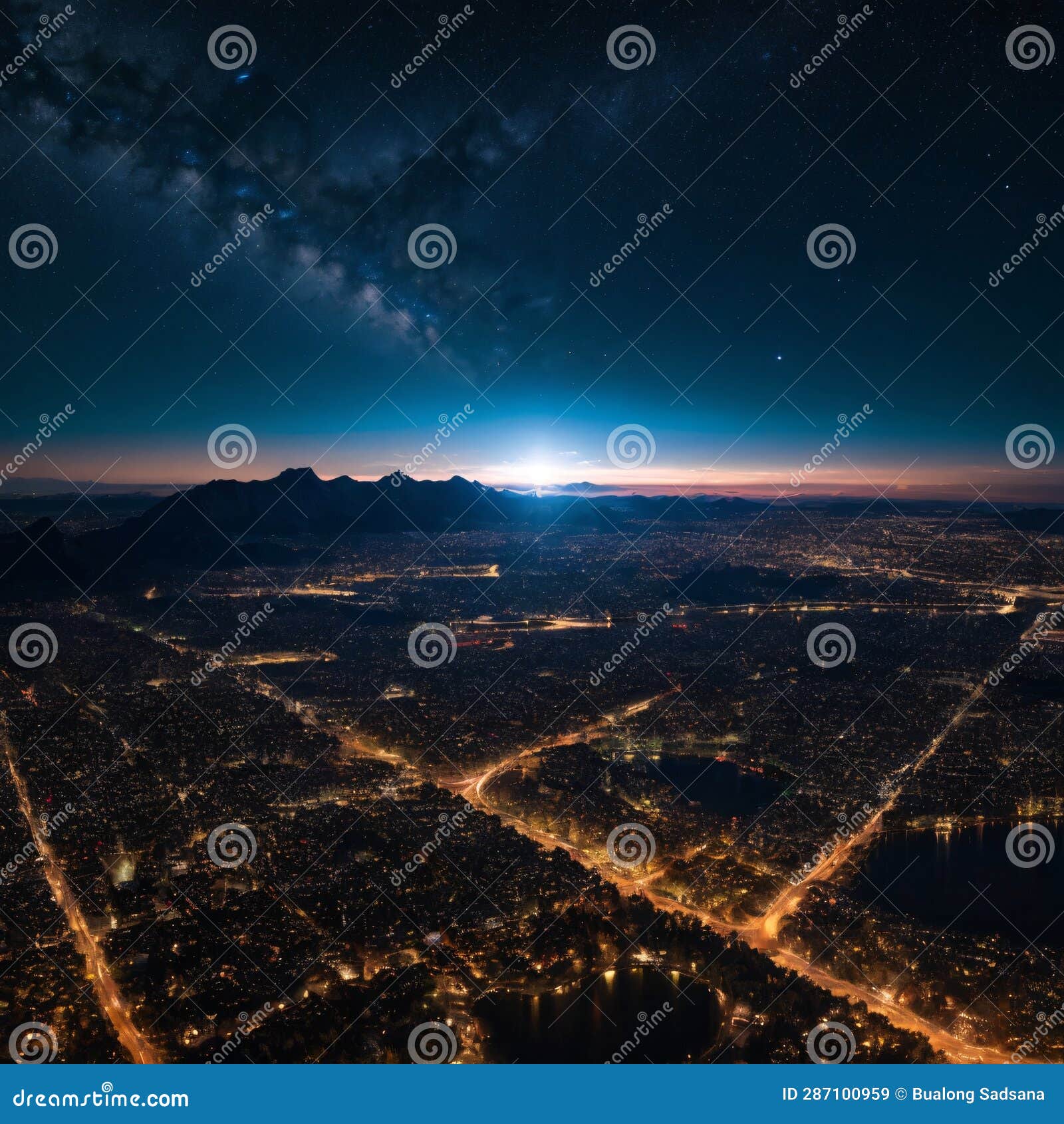 Night 360 Panorama with Stars and Milky Way. Seamless Panorama with ...