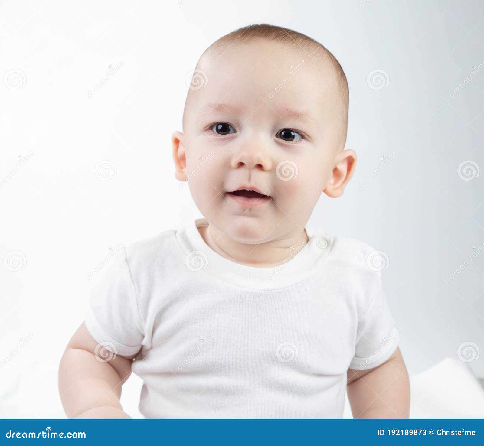 Image of a Nine-month-old Baby on a White Background Stock Image ...