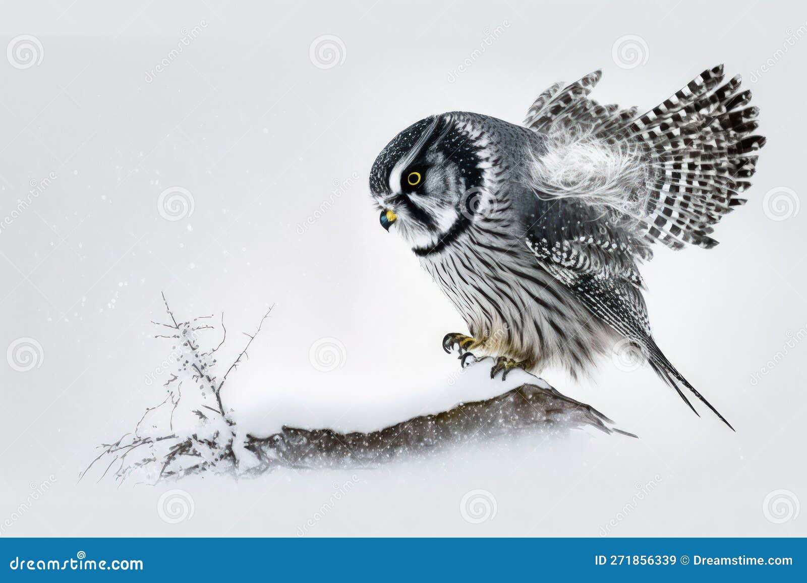 An Image of a Northern Hawk Owl & X28;Surnia Ulula& X29; Using Negative ...
