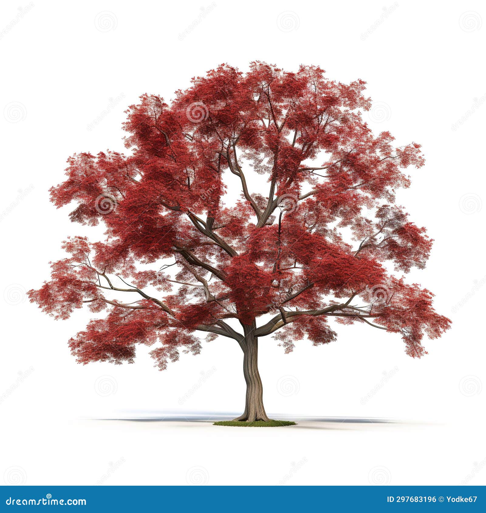 Northern Red Oak Tree Vector Icon On White Background. Flat Vector ...