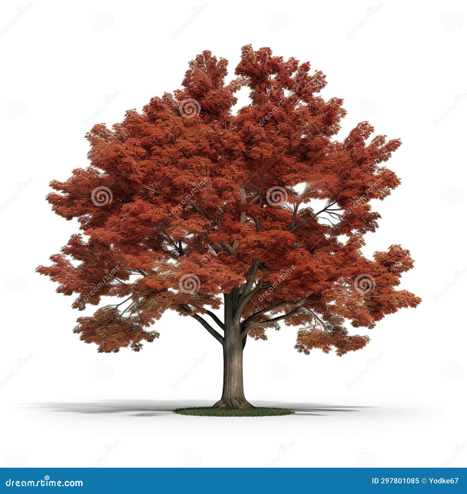 Northern Red Oak Tree Vector Icon On White Background. Flat Vector ...