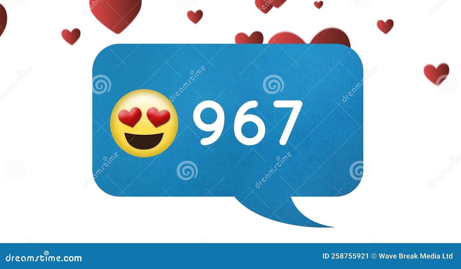 Image of 967 Notifications with Emoticons on White Background Stock ...