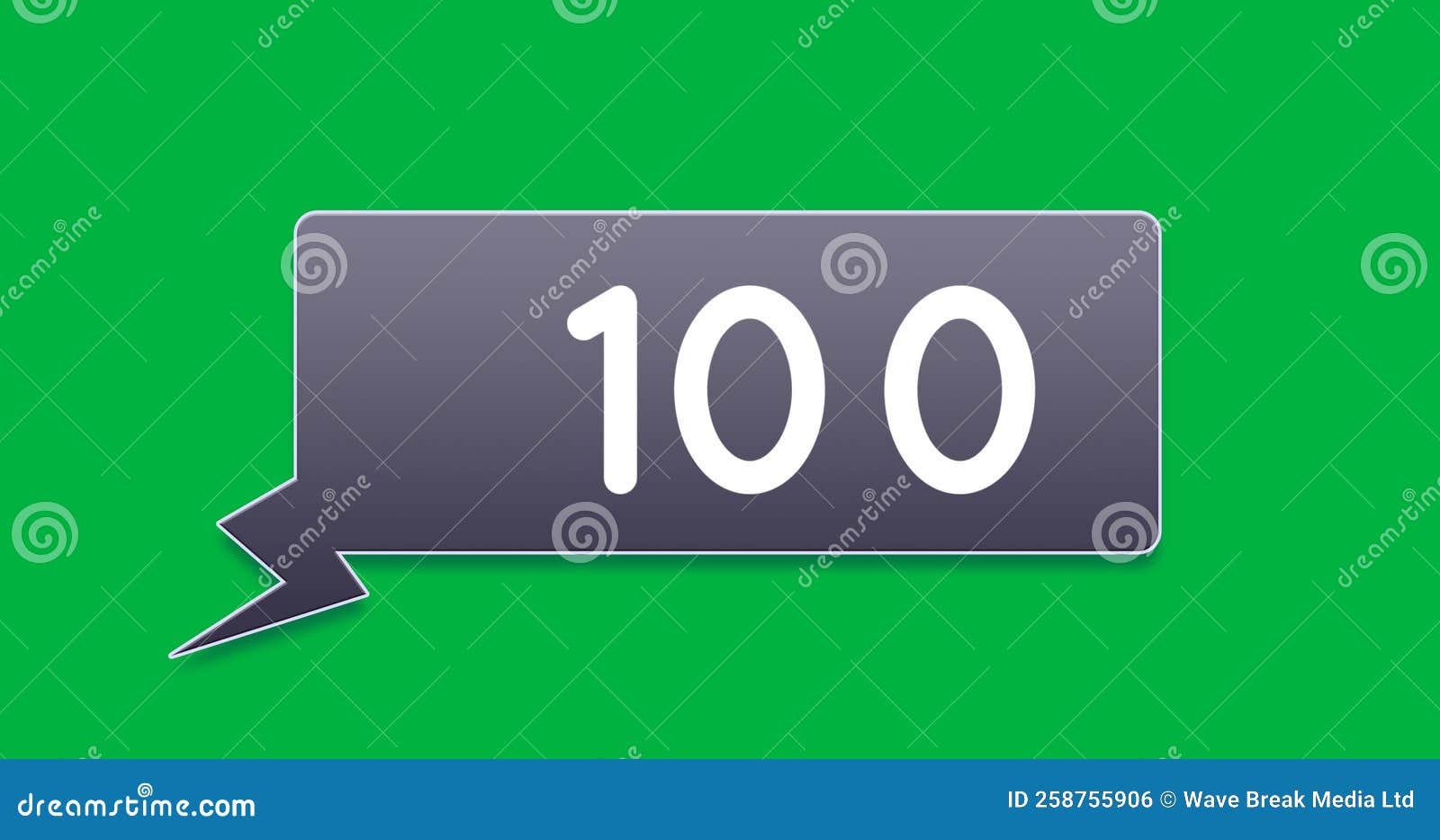 Image of 100 Notifications on Green Background Stock Illustration ...