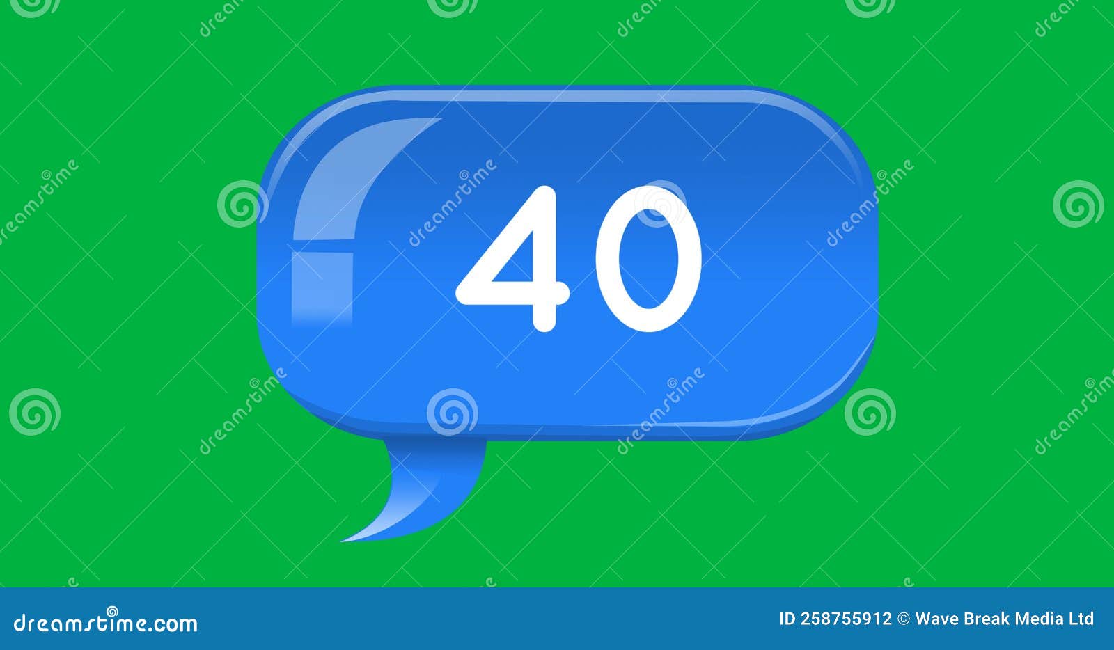 Image of 40 Notifications on Green Background Stock Illustration ...