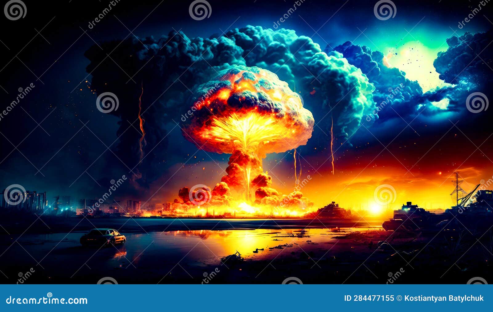 Image of Nuclear Explosion with Lot of Smoke Coming Out of it ...