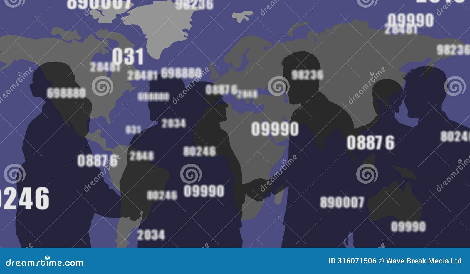 Image of Numbers Changing Over People Shaking Hands and World Map Stock ...