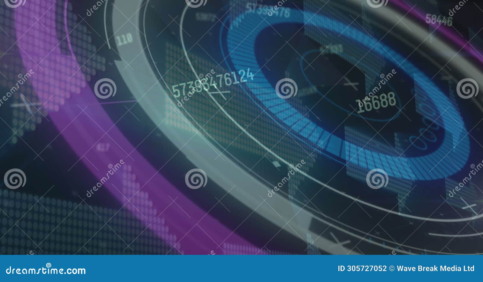 Image of Numbers Changing and Scope Scanning Over Digital Arrows Stock ...