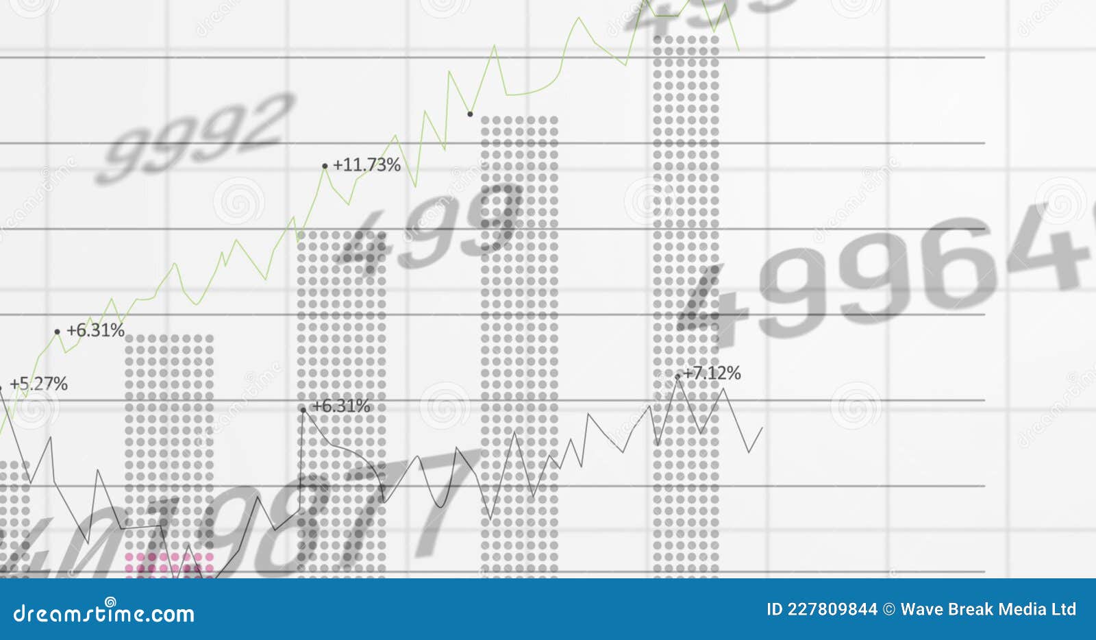 Image of Numbers Changing and Statistics Processing Over Grid Stock ...