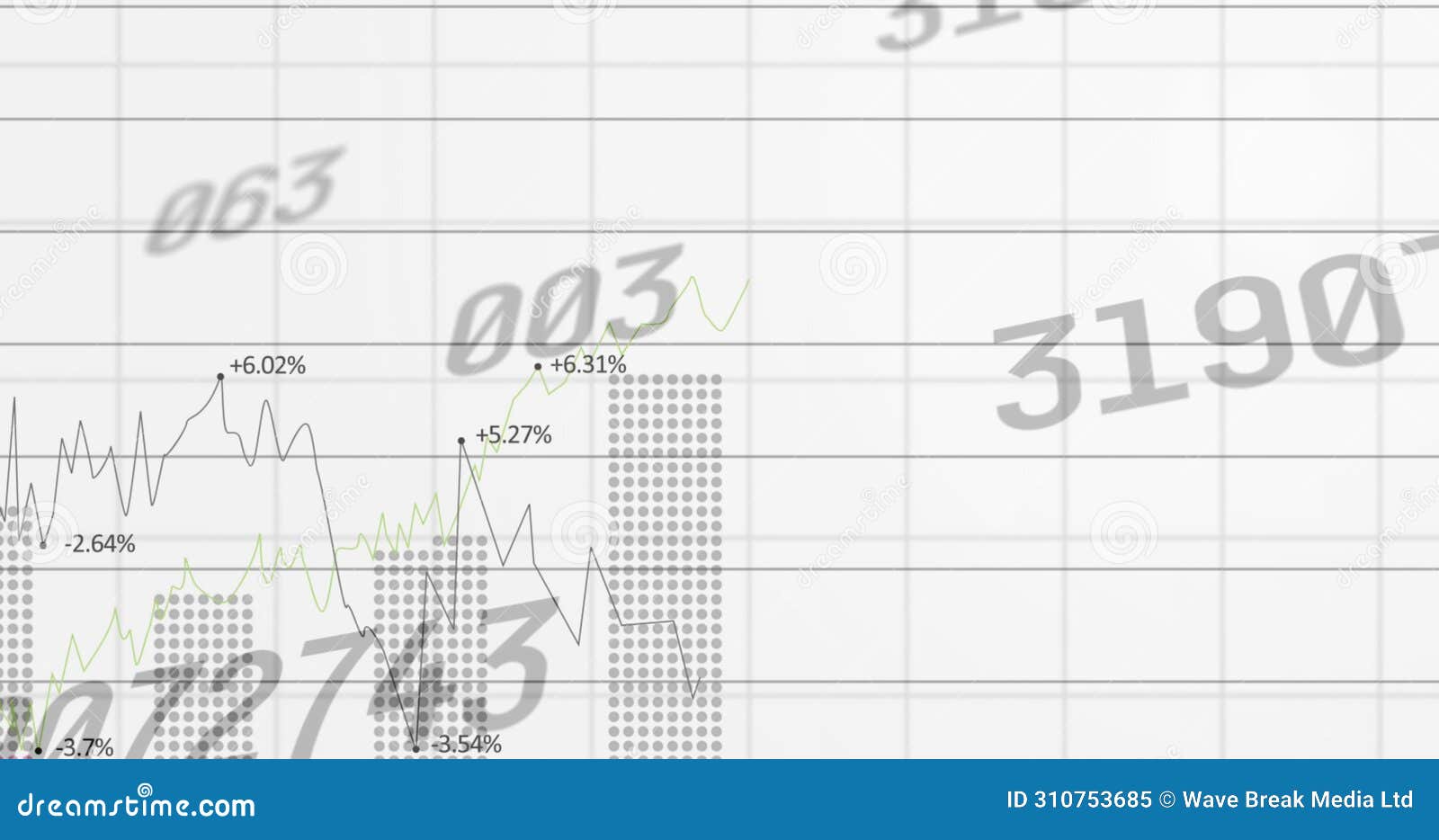 Image of Numbers Changing and Statistics Processing Over Grid Stock ...