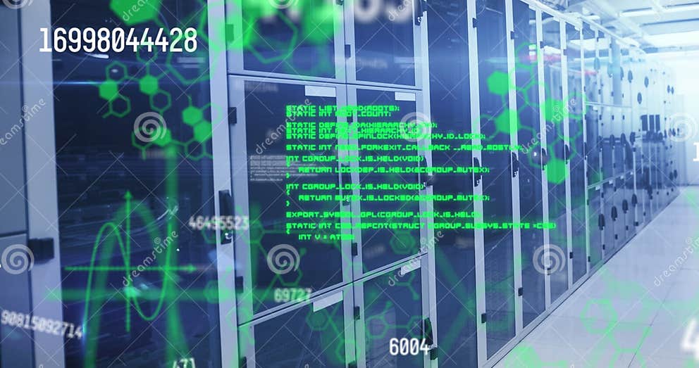 Image of Numbers and Data Processing Over Computer Servers Stock Image - Image of virtual, rack ...