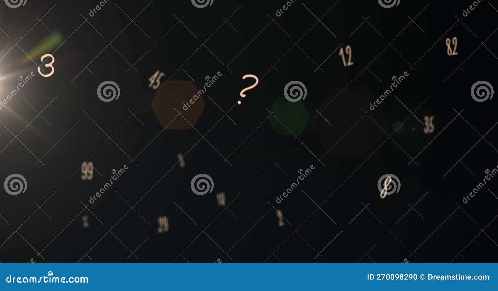 Image of Numbers and Question Mark on Black Background Stock ...