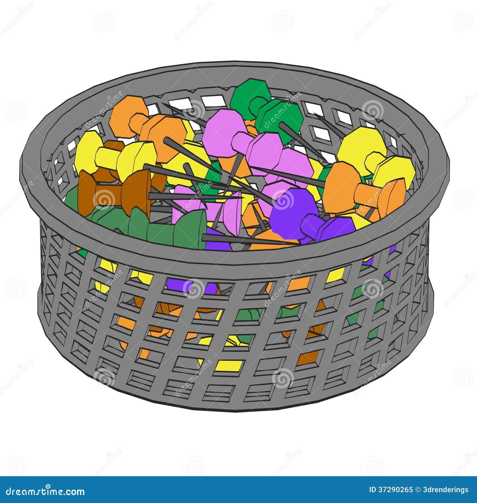 Image of office pins stock illustration. Illustration of handdraw ...