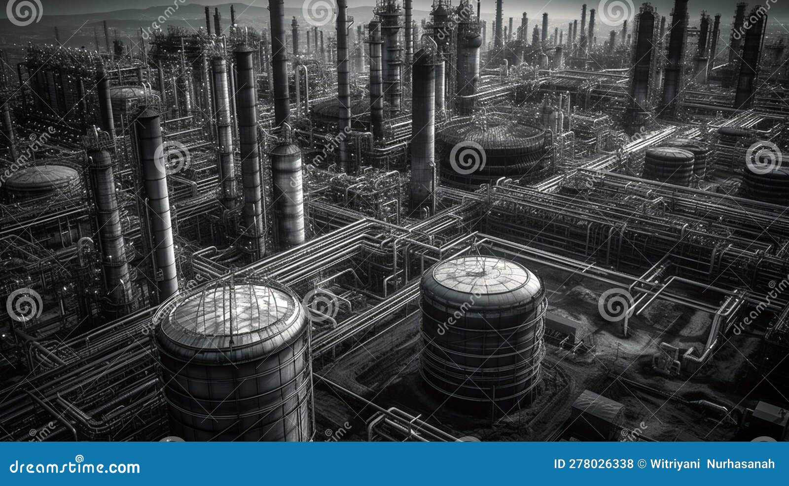 Refinery And Tanks Vector Illustration | CartoonDealer.com #87570706