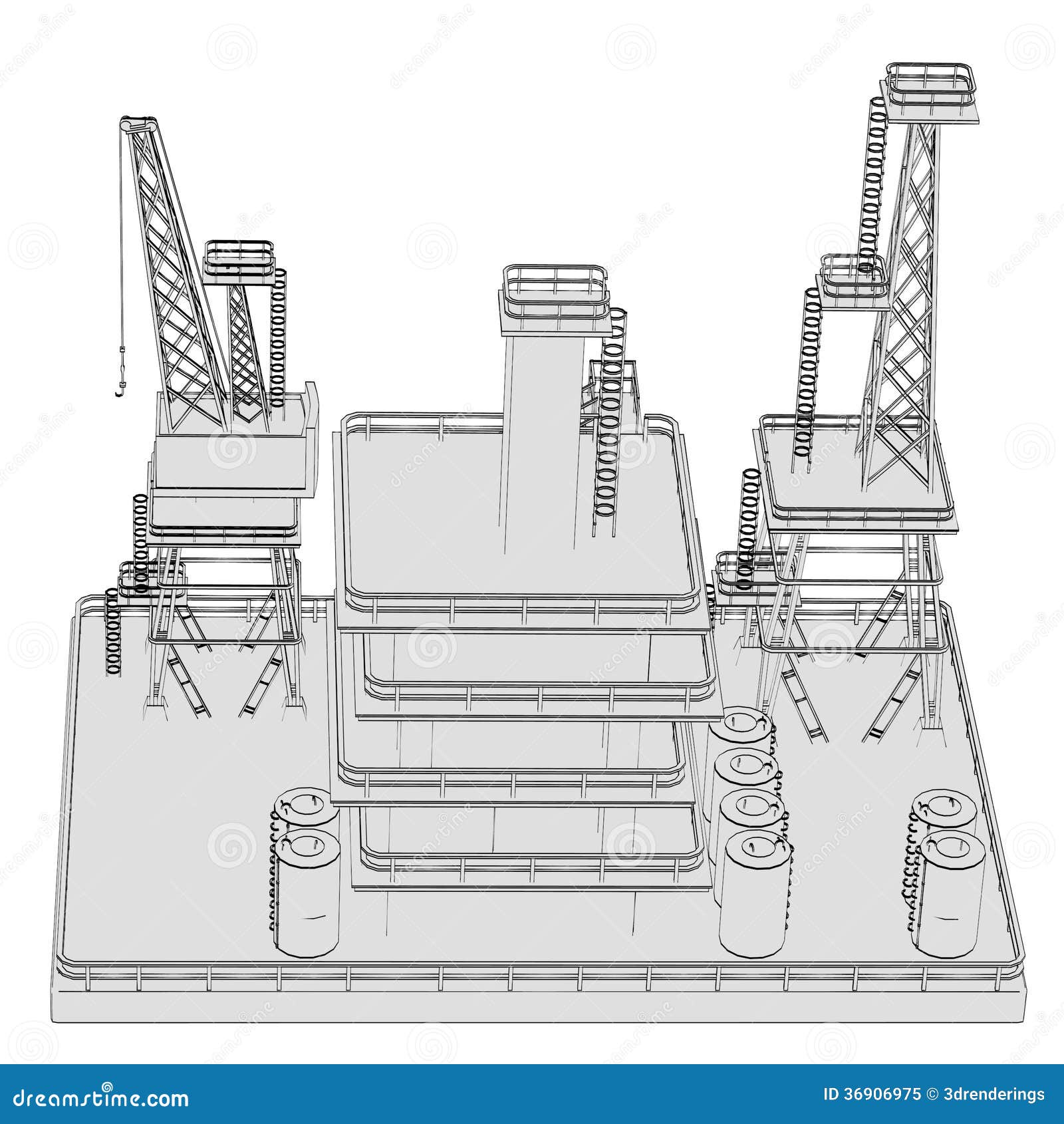 Image of oil rig stock illustration. Illustration of hand - 36906975