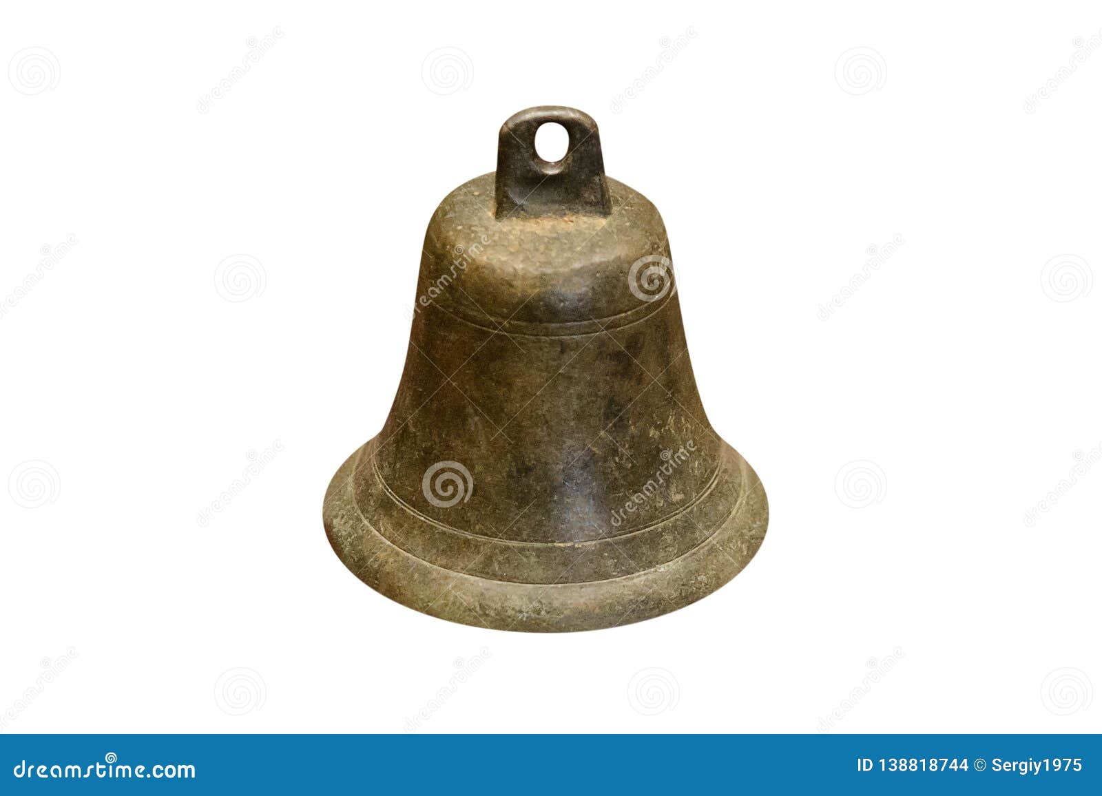 Old Bell Isolated on White Background Stock Photo - Image of gold ...