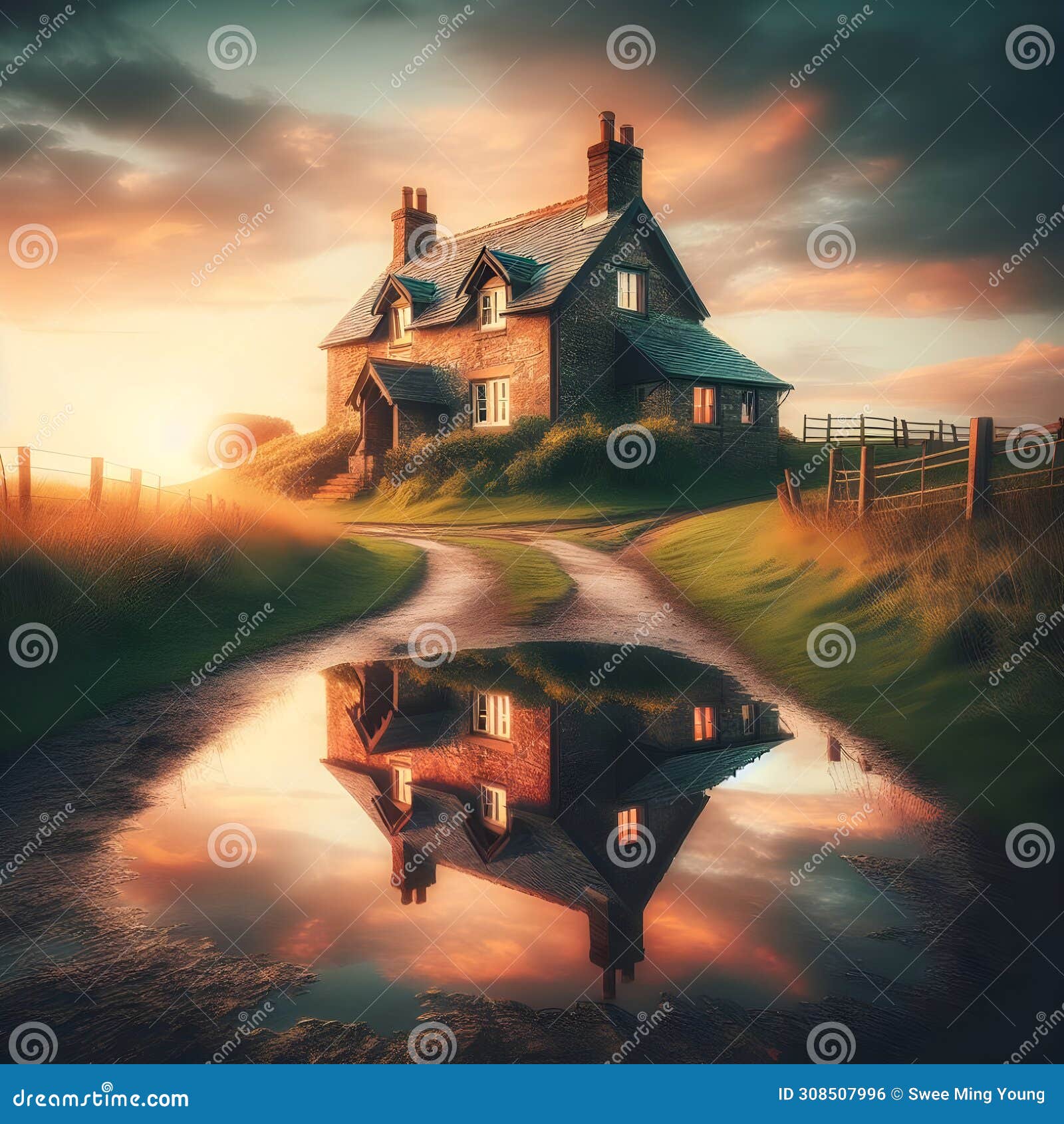 Image of Old Building Structure Reflection Flawlessly Captured Inside ...