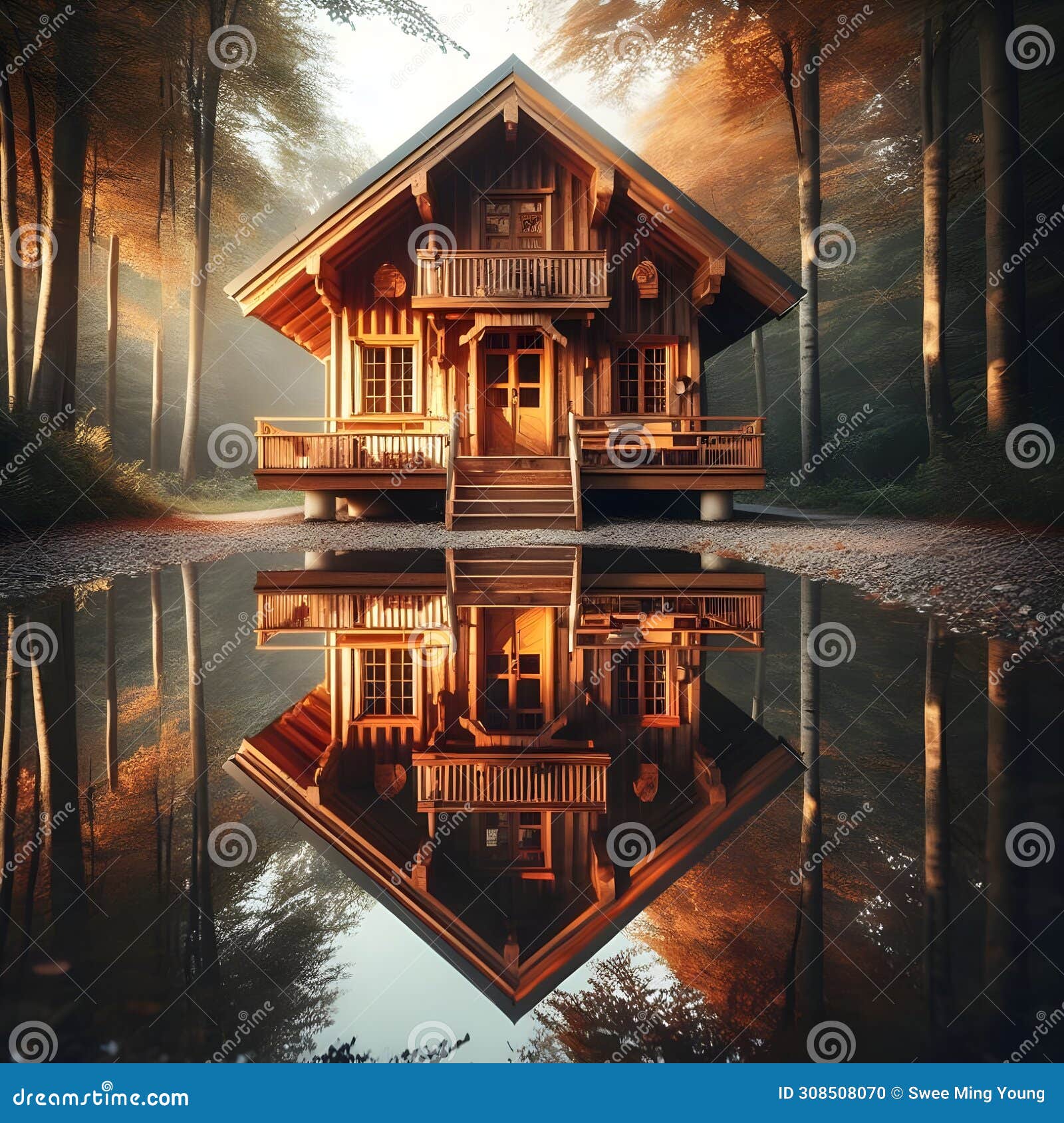 Image of Old Building Structure Reflection Flawlessly Captured Inside ...